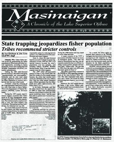 1998 Dagwaagin (Fall) Mazina'igan | Great Lakes Indian Fish & Wildlife ...